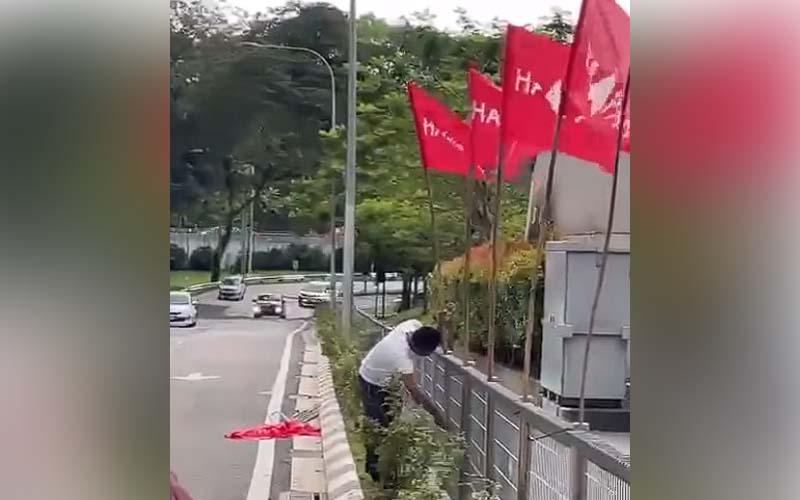 Lelaki turun bendera PH atas arahan parti, kata polis | Hot FM